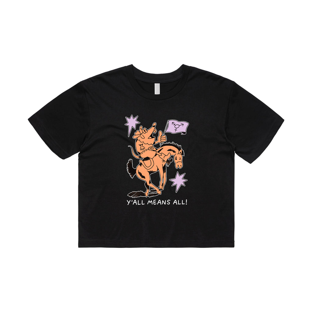 Devolver Y'all Means All Crop Top (Black) – Devolver Digital